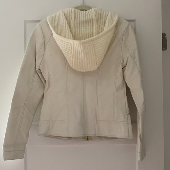 Guess | Jackets & Coats | Guess White Leather Jacket | Poshmark